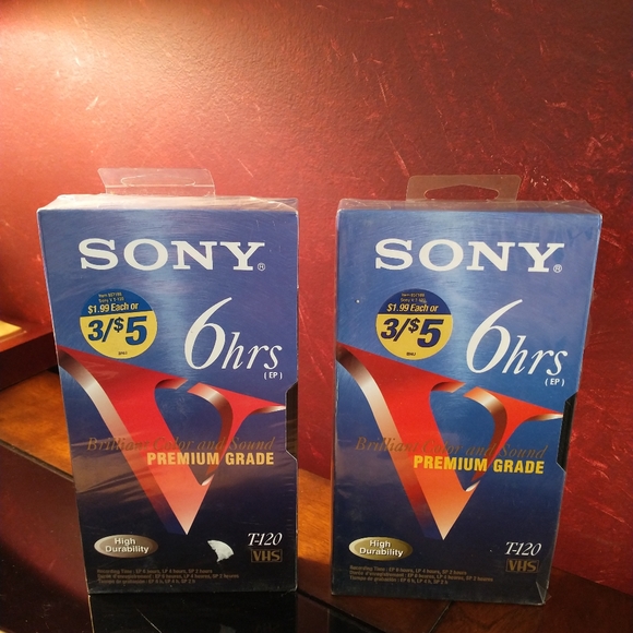 Sony | Media | Sony Premium Grade Vhs Video Tapes 6 Hour Set Of 2 T2vrh ...